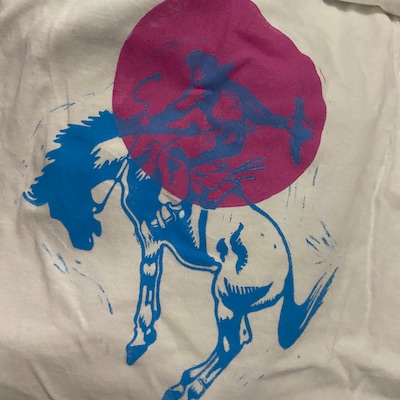 Hand-printed Trans Cowboy T-shirt Transgender Flag Shirt Pink Blue ...