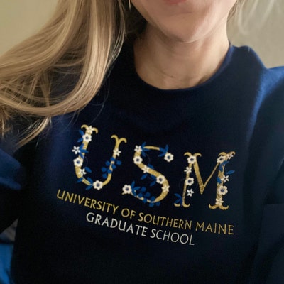 Custom College Floral Embroidered Sweatshirt, Crewneck University ...