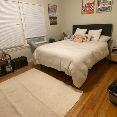 Large Handwoven Cream Rug, Bedroom Rug, Cotton Rug, Living Room Rug ...