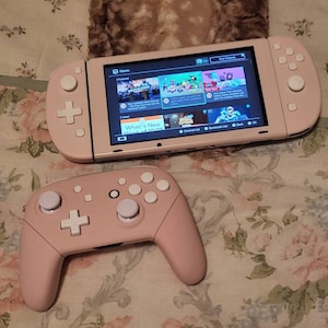Custom Nintendo Switch Pro Controller in Sakura Pink With White Buttons ...