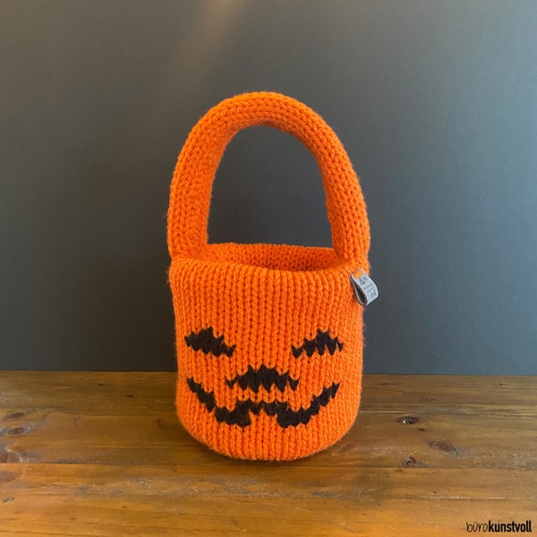 Halloween Jack-o'-lantern Trick-or-treat Bucket Bag (circular Knitting ...