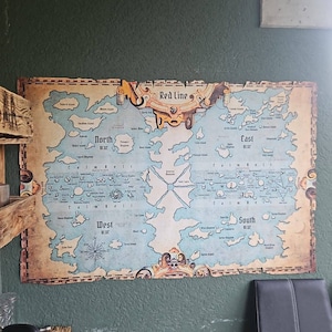 Anime One Piece World Map, Wrapped Canvas Map, World Map, Wrapped ...