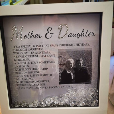 Personalised Mother & Daughter Photo Frame. Box Frame Mother. Daughter ...