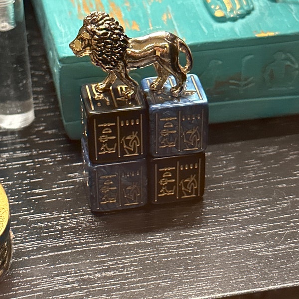 Chess Dice, Engraving Laminate, Square Corners, Black & Gold, Single D6 ...