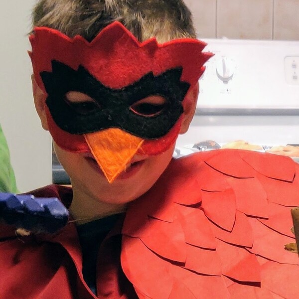 Felt Cardinal Mask - Bird Mask - Cardinal Costume - Red Bird ...