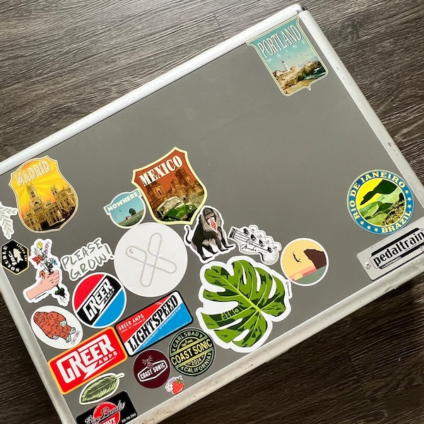 Personalizable Travel Stickers Pack, Vintage-style Travel Gift, Decals ...
