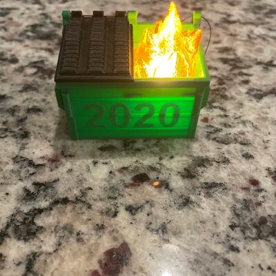 2020 Dumpster Fire Lit Ornament, 3D Printed With LED Light - Etsy
