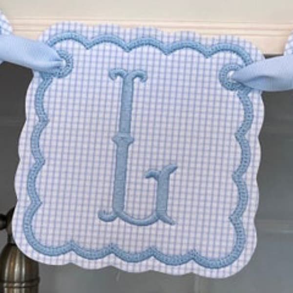 Baby Blue Embroidered Name Banner. - Etsy