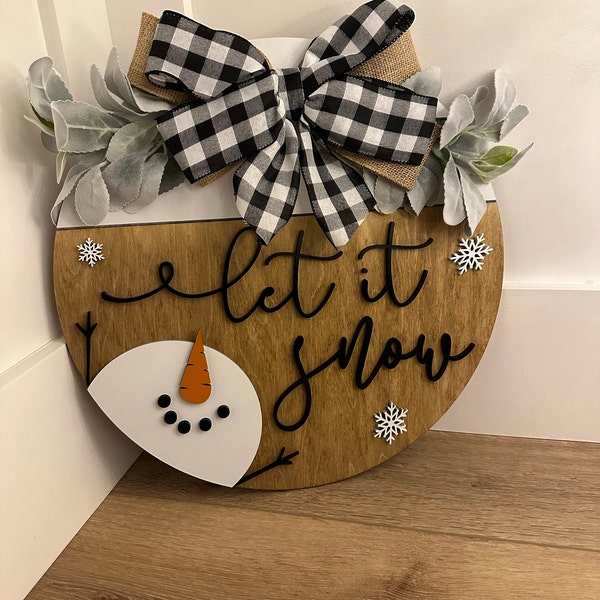 Winter Wreath| Front Door Hanger |let It Snow|personalized |door Wreath ...