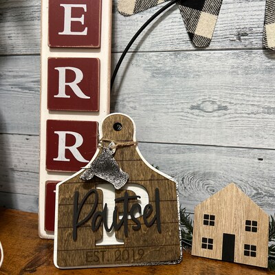 Personalized Cow Tag, Decorative Board, Cow Decor, Personalized Cow ...