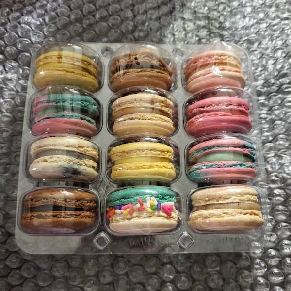 French Macarons - 12 Macarons Box Cookies - ICE PACK -assorted/choose ...