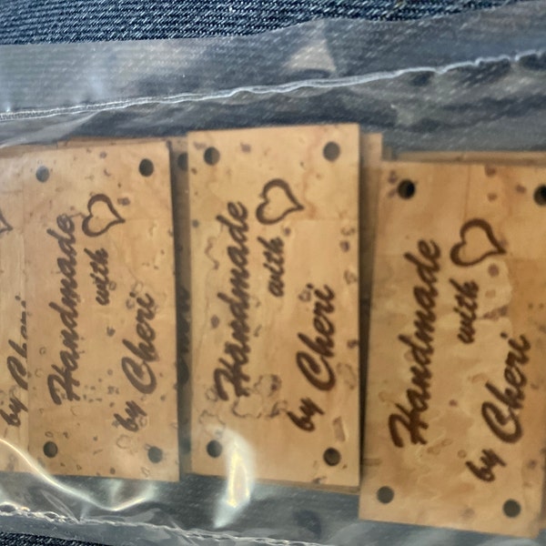 Rectangular Cork Fabric Labels 0.75x 1.5 With Your Graphic or Logo ...