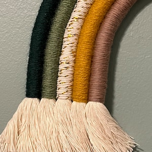 Large Hand Wrapped Macrame Rope Rainbow - Etsy