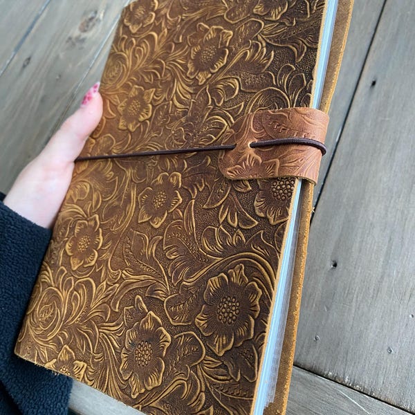 Personalized 4"x6" / 3" X 5" Top Spiral Notebook Cover, Leather Cover ...