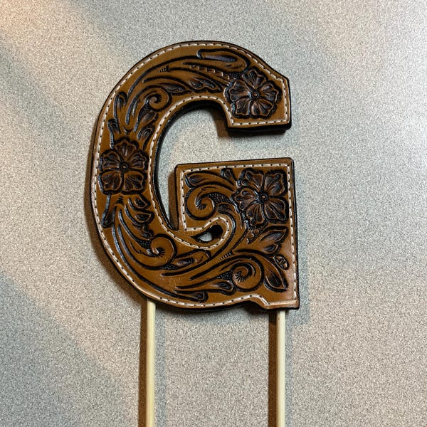 Custom Tooled Leather Cake Topper - Etsy