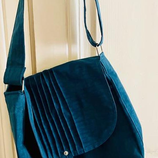 Chocolate Cotton Twill Ruffle Purse, Messenger Bag, Shoulder Bag, Tote ...