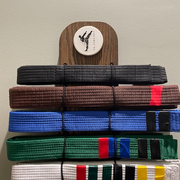 Martial Arts Belt Display Personalized Handmade Solid Oak Karate ...