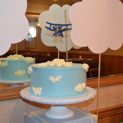 Spinning Airplane Cake Topper ready to Ship Airplane Party - Etsy