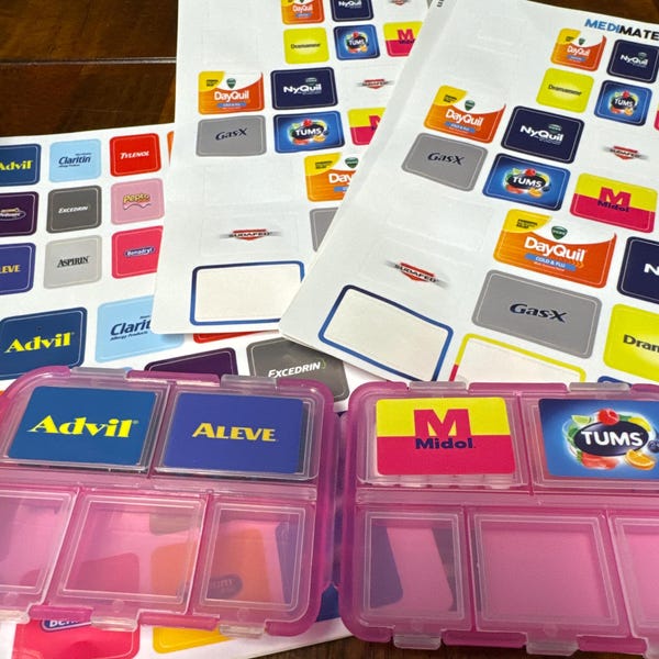 The Pocket Pharmacy Stickers for the Medimate 1 & 2 Pill Case Stickers ...