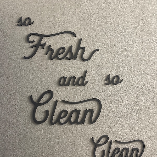 So Fresh and so Clean Bathroom Wood 3D Sign | so Fresh and so Clean ...