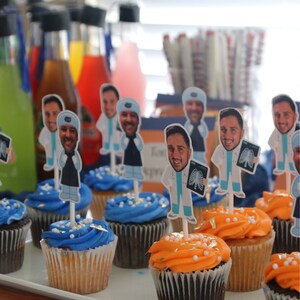 Female Powerlifting Face Cupcake Toppers,muscle Women Party Themed,gym ...