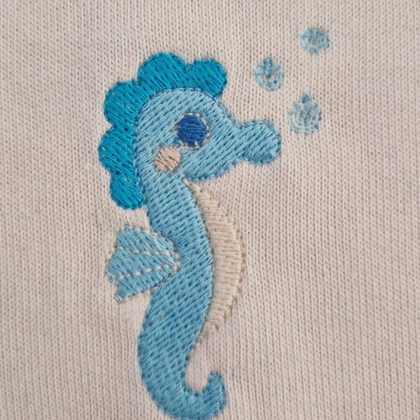 Mini Seahorse Machine Embroidery Design - Small Hippocampus - Cute Baby ...