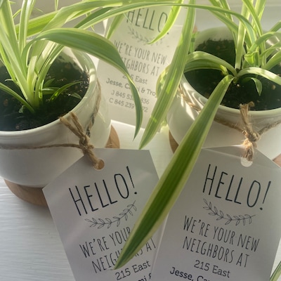 Hello New Neighbor Tag, New Neighbor Gift Tags, Welcome to the Neighood ...