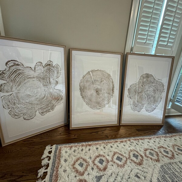 Western Red Cedar, Tree Ring Print, Black and White Tree Ring Print ...