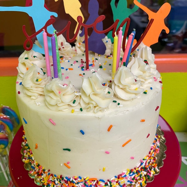 Trampoline Party Cake Topper, Jumping Kids Cake Topper, Gymnastics ...