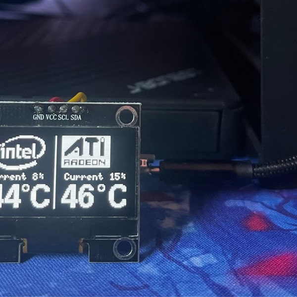 New Full Enclosure USB Programmed Mcu 1.3" Oled Screen & 3D Printed Case Desktop Computer Custom ...