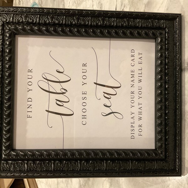 Find Your Table Sign.please Find Your Seat Sign.take Your Name Card ...