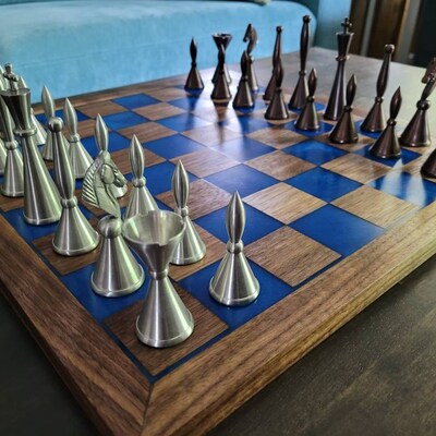 The Medieval Metal Luxury Metal Chess Set Chess Pieces - Etsy