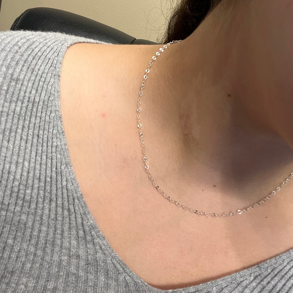 2.7mm X 3mm Dapped Cable Chain, 14k Gold Filled, Rose, Sterling Silver ...