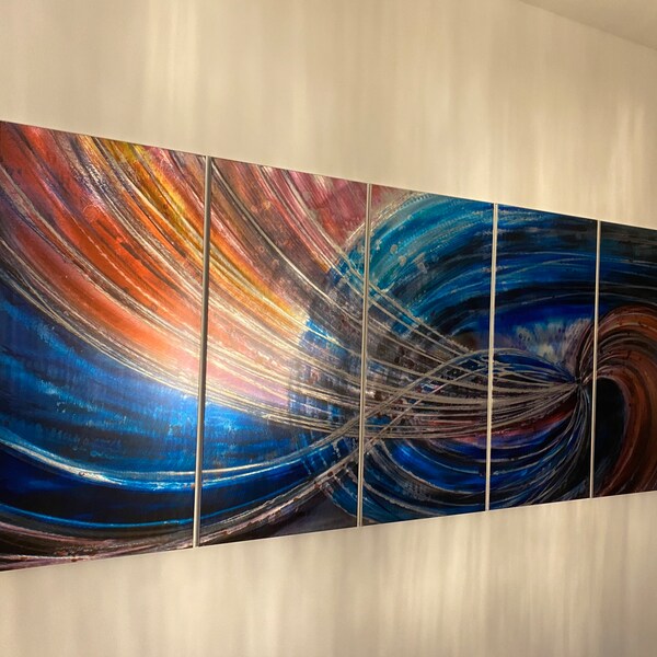Modern Original Metal Wall Art Bright Abstract Painting Sculpture Metal ...