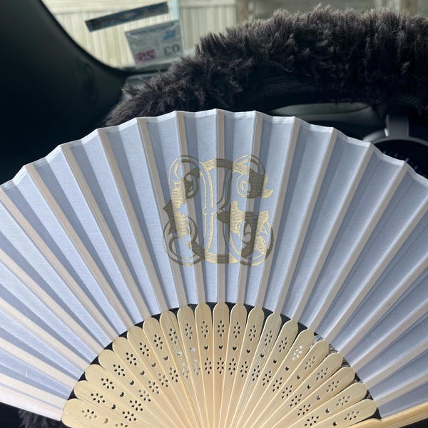 Sage Green Laser Engraved Silk Hand Fans,personalized Bamboo Silk Fans ...