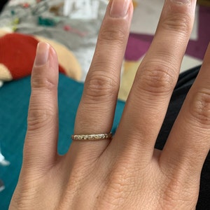 Solid 9ct White Gold Wedding Ring, White Gold Floral Patterned Ring ...