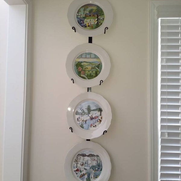 Plate Hanger Four Three or Two Plates Vertical Custom Sized Iron ...