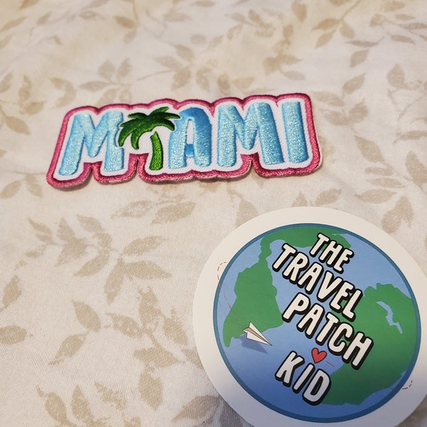 Miami Patch- Travel Patches- Iron on Patch- Miami Colors- Miami Nights ...