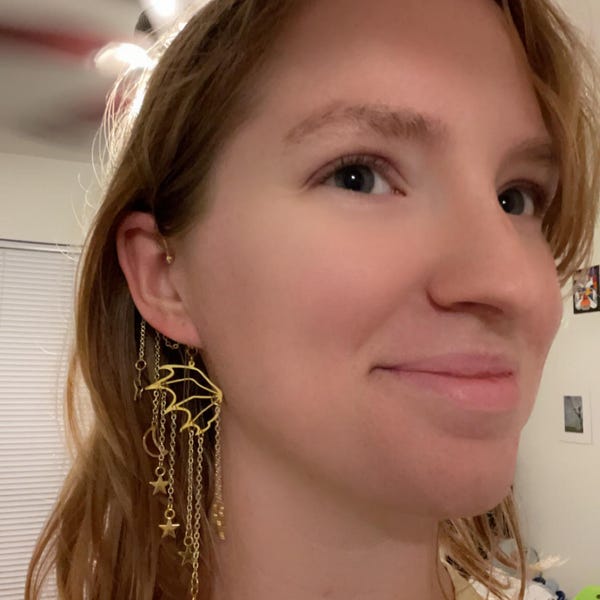 Luna Raven Ear Cuff With Purple Quartz Crystal, Bird Skull Ear Cuff ...