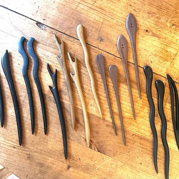 1-10pcs Vintage Hair Pin,high Quality Wood Hairpin,carved Wooden Hair ...
