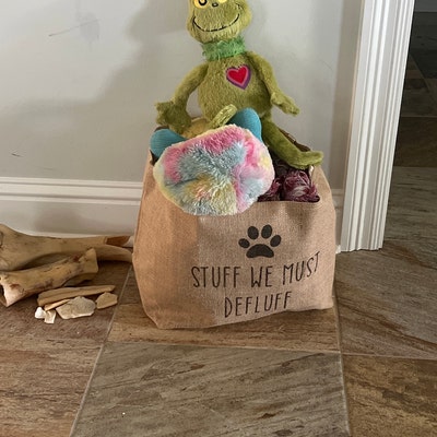 Monogram Burlap Storage Container Burlap Bin Reusable Gift - Etsy