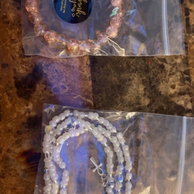 Triple 'ankh' Waist Beads, White Waist Beads, Stretch, Weight Loss ...