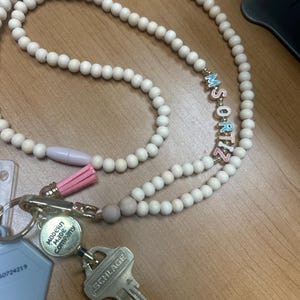 Happy Stars Teacher Lanyard, Teacher Gift, Badge Necklace, Fun Lanyard ...