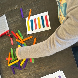 Colored Cube Patterns Task Box Activity Set Montessori Learning Toy for ...