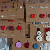 Handmade Button Christmas Cards - Etsy Canada