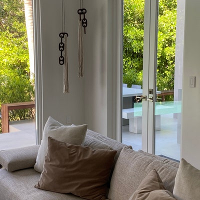 Wood Chain Decor// Macrame Wall Hanging// Fiber Art// Wall Decoration ...