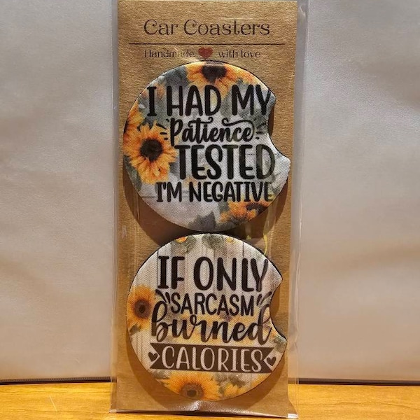 Sarcastic Car Coaster PNG, Funny Car Coaster Sublimation Design ...