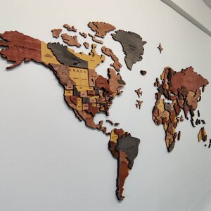 Wood Map Wooden World Map with Background Large Wall Art World | Etsy