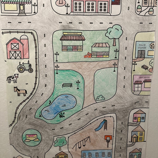 Road Map Coloring Poster | Print Your Own - Etsy