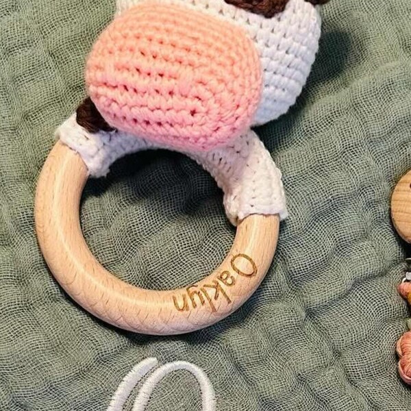 Personalized Baby Teether | Dinosaur Teether | Laser Engraved ...